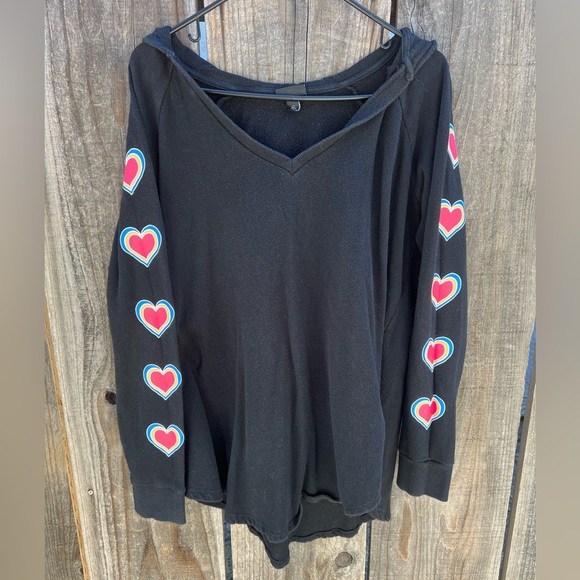 torrid | Tops | Vintage Torrid Heart Sleeve Top With Hood | Poshmark